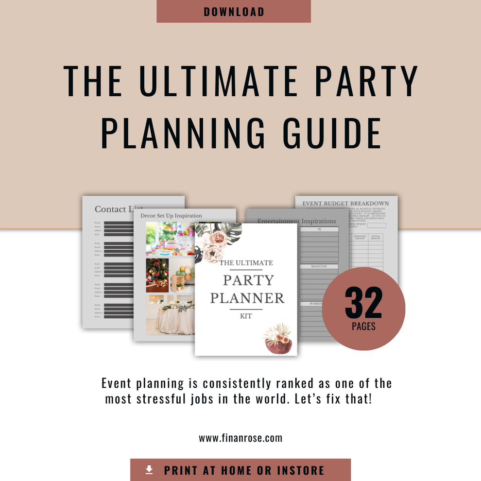 The Ultimate Party Planner Guide - 32 pages Printable Flower – Finan Rose